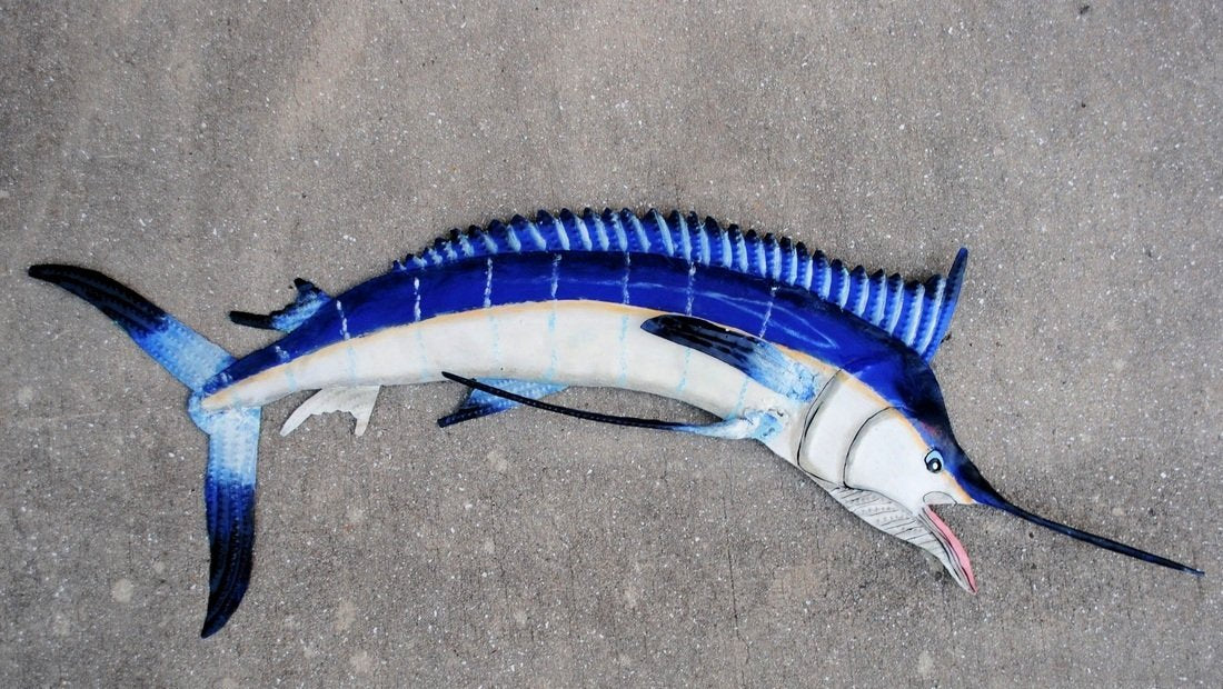 Blue Marlin 3D Wall Mount Metal Replica Decor 60" Long – Buyamag INC